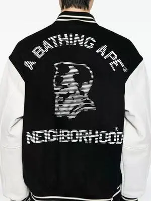 A BATHING APE Logo-embroidered Bomber Jacket