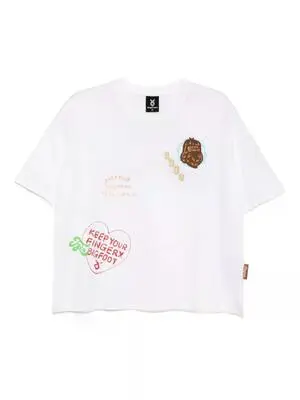 FINGERCROXX Logo-embroidered T-shirt - White