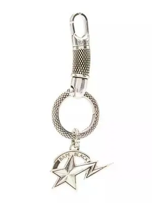 A BATHING APE Star-embellished Keychain - Silver