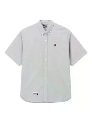 FINGERCROXX Embroidered Short-sleeve Shirt - Grey