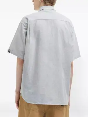 FINGERCROXX Embroidered Short-sleeve Shirt - Grey