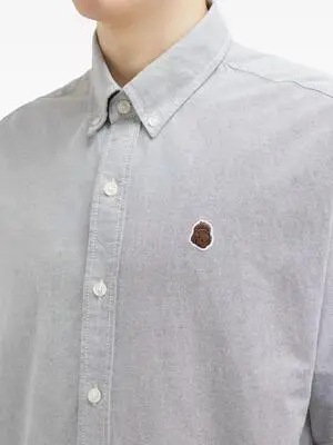 FINGERCROXX Embroidered Short-sleeve Shirt - Grey