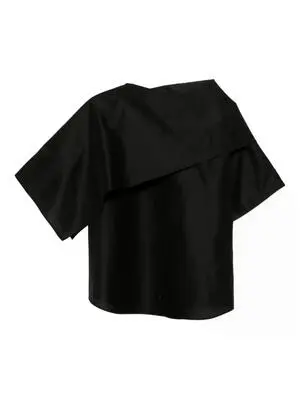 JNBY Scarf-collar Short-sleeves Top - Black
