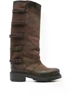 METISSE Buckle-accented Boots - Brown