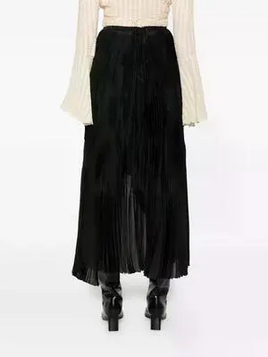 FORTE_FORTE Pleated Asymmetric Skirt - Black