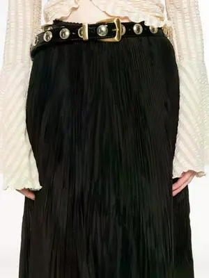 FORTE_FORTE Pleated Asymmetric Skirt - Black