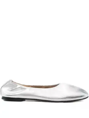 Dear Frances Leather Ballet Flats - Grey