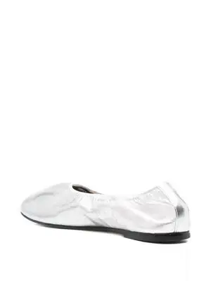 Dear Frances Leather Ballet Flats - Grey