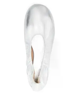 Dear Frances Leather Ballet Flats - Grey