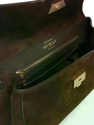 Dolce & Gabbana Medium Sicily Handbag In Split Calfskin - Brown
