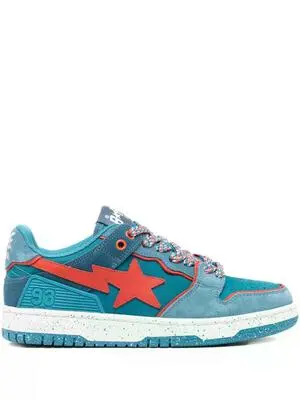 A BATHING APE Star Patch Lace-up Sneakers - Blue
