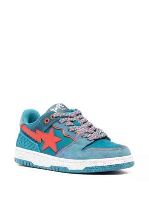 A BATHING APE Star Patch Lace-up Sneakers - Blue