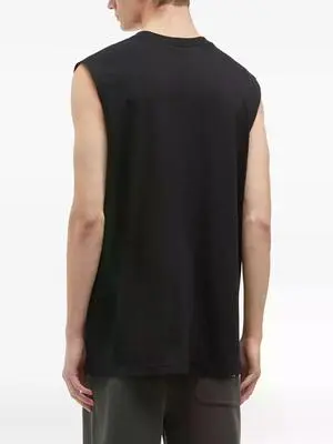 FINGERCROXX Embroidered Sleeveless Vest - Black