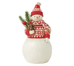 JIM SHORE Heartwood Creek Nordic Noel Snowman E Vergreen 6.3in - One-color