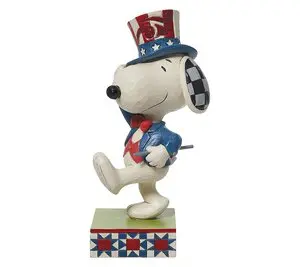 JIM SHORE Peanuts Patriotic Snoopy Marching Figurine - One-color