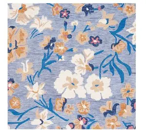 SAFAVIEH Blue Garden Hand Tufted Wool 6' X 6' S Quare Rug - One-color