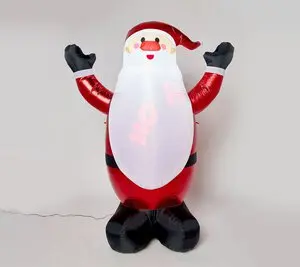 KRINGLE EXPRESS 6ft Inflatable Santa With Light Up Phrases - One-color