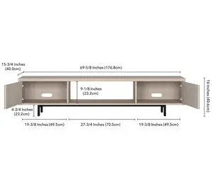 HUDSON&CANAL Lucien Rectangular Tv Stand For Tv 's Up To 78
