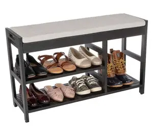 LAVISH HOME 3-tier Wooden Shoe Rack Bench For E Ntryway - One-color