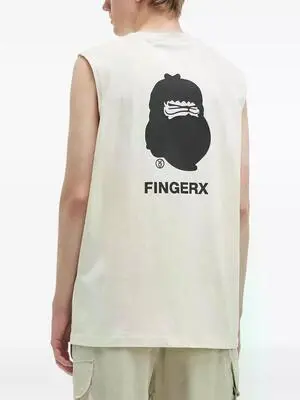 FINGERCROXX Graphic-print Cotton Vest - Neutrals