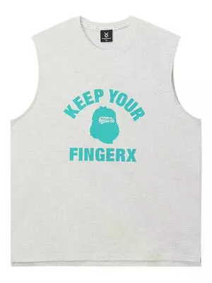 FINGERCROXX Graphic-print Sleeveless Vest - Grey