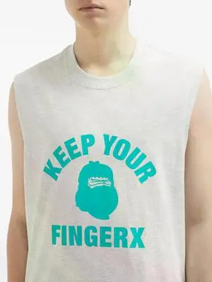 FINGERCROXX Graphic-print Sleeveless Vest - Grey