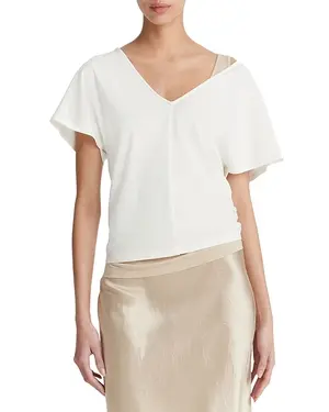 Vince V Neck Flutter Sleeve Tee