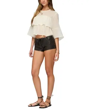 EDIKTED Missey Ruffled Chiffon Top