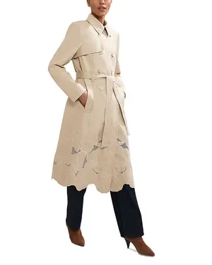 PHASE EIGHT Elm Cutwork Trench Coat
