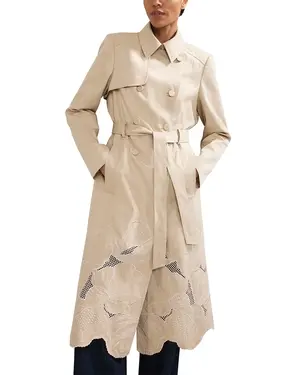 PHASE EIGHT Elm Cutwork Trench Coat