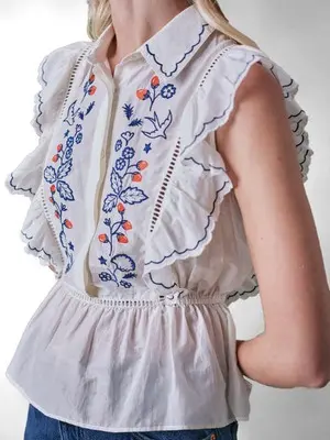 CAPE COVE Wild Strawberry Silk Blend Blouse