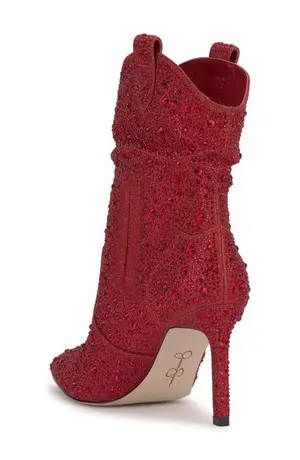 Jessica Simpson Evgena 2 Crystal-embellished Bootie - Red Muse