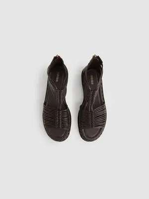 REISS Tiegan Leather Gladiator Sandals