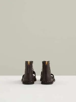 REISS Tiegan Leather Gladiator Sandals
