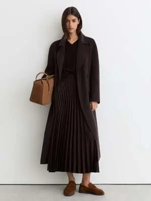 Black Pleated Midi Skirts