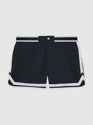 REISS Baller Stripe-trim Swim Shorts