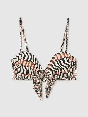 REISS Chevron Stripe Underwired Bikini Top