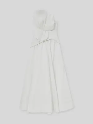 Acler Sageston Plissé Fan Strapless Maxi Dress