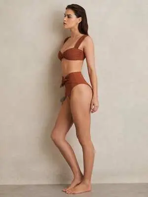 REISS Hallie Twist Front Bandeau Bikini Top