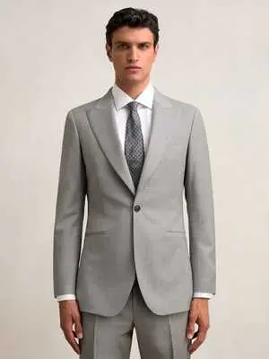 REISS Inspire Slim-fit Wool Single Breasted Suit Blazer - Mid Grey