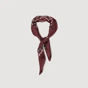 Sandro Silk Bandana Print Scarf - Bordeaux
