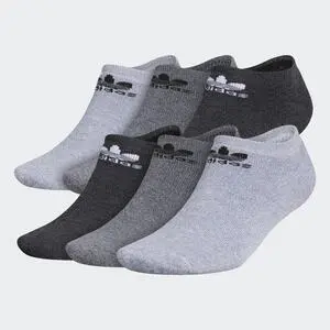 Adidas Trefoil No-show Socks 6 Pairs - Medium Grey