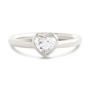 Elle Perahia Heart Shaped Diamond Ring - 14 Kt White Gold