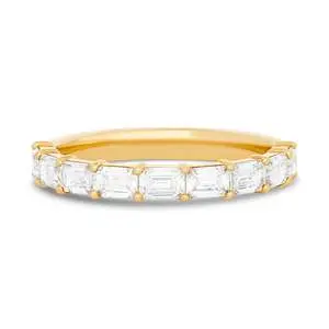 Elle Perahia Half Moon Emerald Band Ring - 14 Kt Yellow Gold