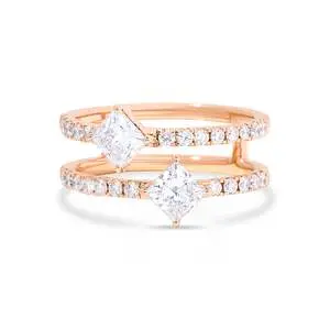 Elle Perahia Stardust Stacked Ring - 14 Kt Rose Gold
