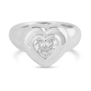 Elle Perahia Heart Diamond Ring - 14 Kt White Gold