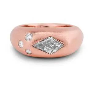 Elle Perahia 14kt Gold Ring With Diamond - 14 Kt Rose Gold
