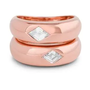 Elle Perahia Double Lozenge Diamond Ring - 14 Kt Rose Gold