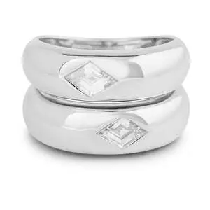 Elle Perahia Double Lozenge Diamond Ring - 14 Kt White Gold