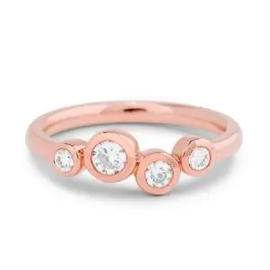 Elle Perahia Bezel Diamond Ring - 14 Kt Rose Gold